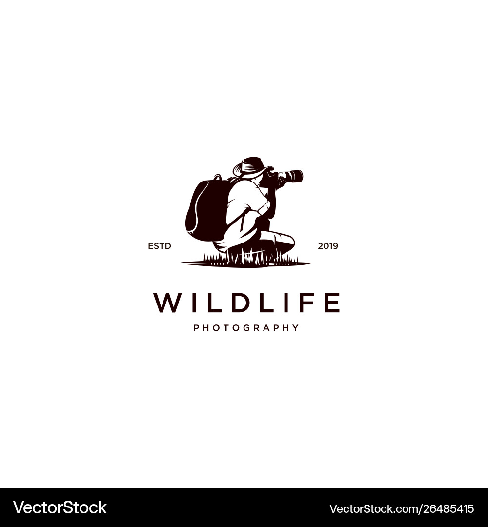 Wildlife photography logo Royalty Free Vector Image