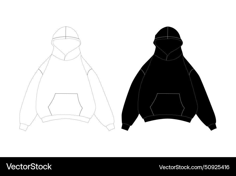 Black white jumper hoodie template Royalty Free Vector Image