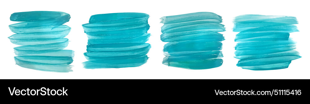 Collection of hand painted brush stroke texture Vector Image