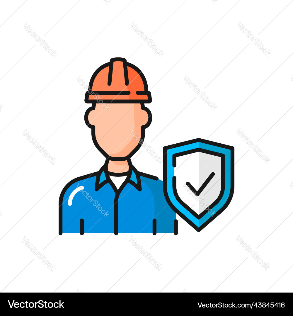 Construction Worker Safety Icon Royalty Free Vector Image