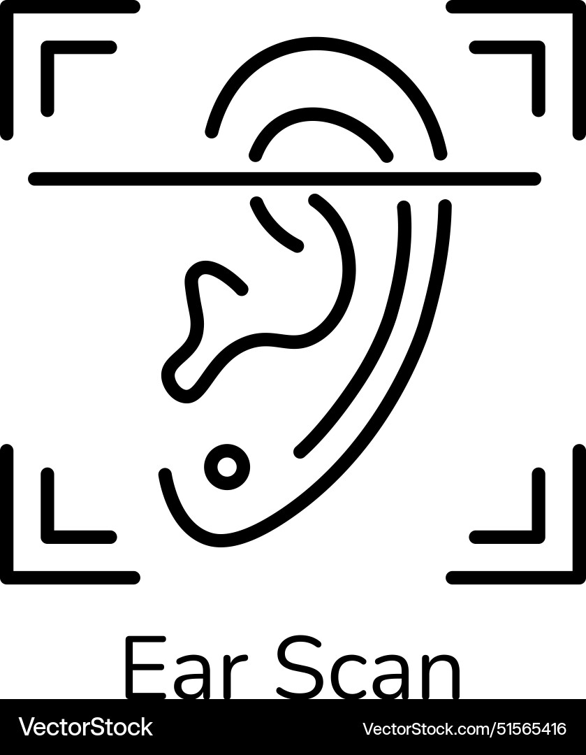 Ear scan Royalty Free Vector Image - VectorStock