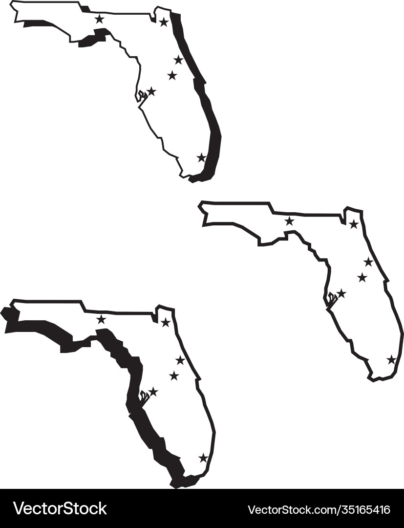 Florida Map Royalty Free Vector Image - VectorStock