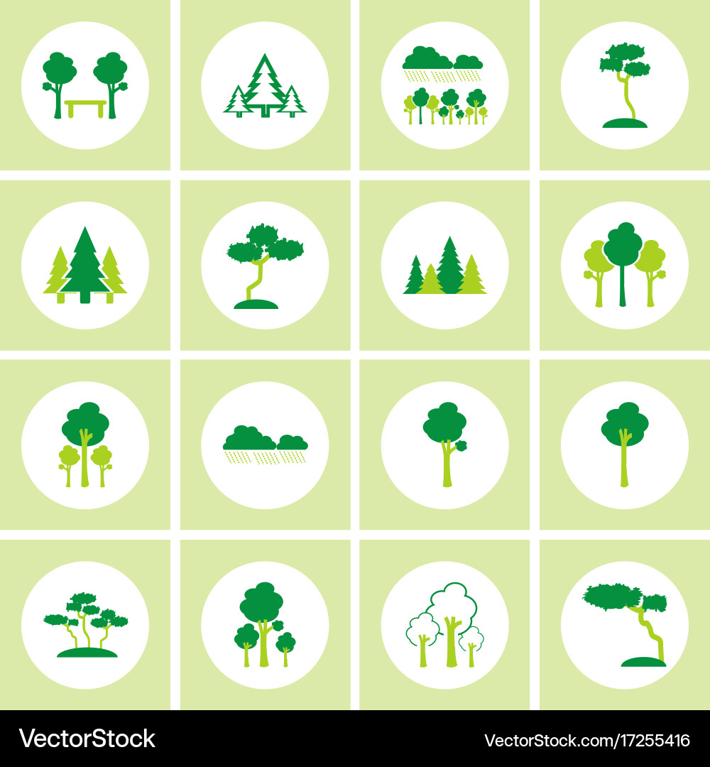 Forest icons Royalty Free Vector Image - VectorStock