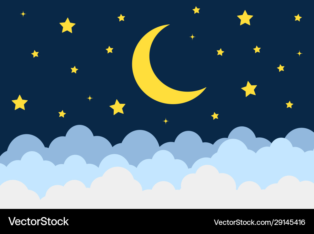 Moon and stars background Royalty Free Vector Image