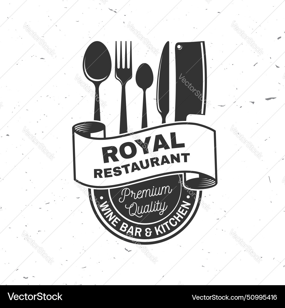 Royal restaurant shop menu logo Royalty Free Vector Image