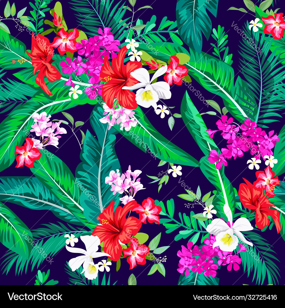 Seamless tropical bright pattern for textile Vector Image