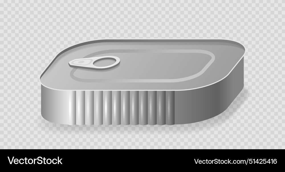 Silver metal container can with a pull tab lid Vector Image