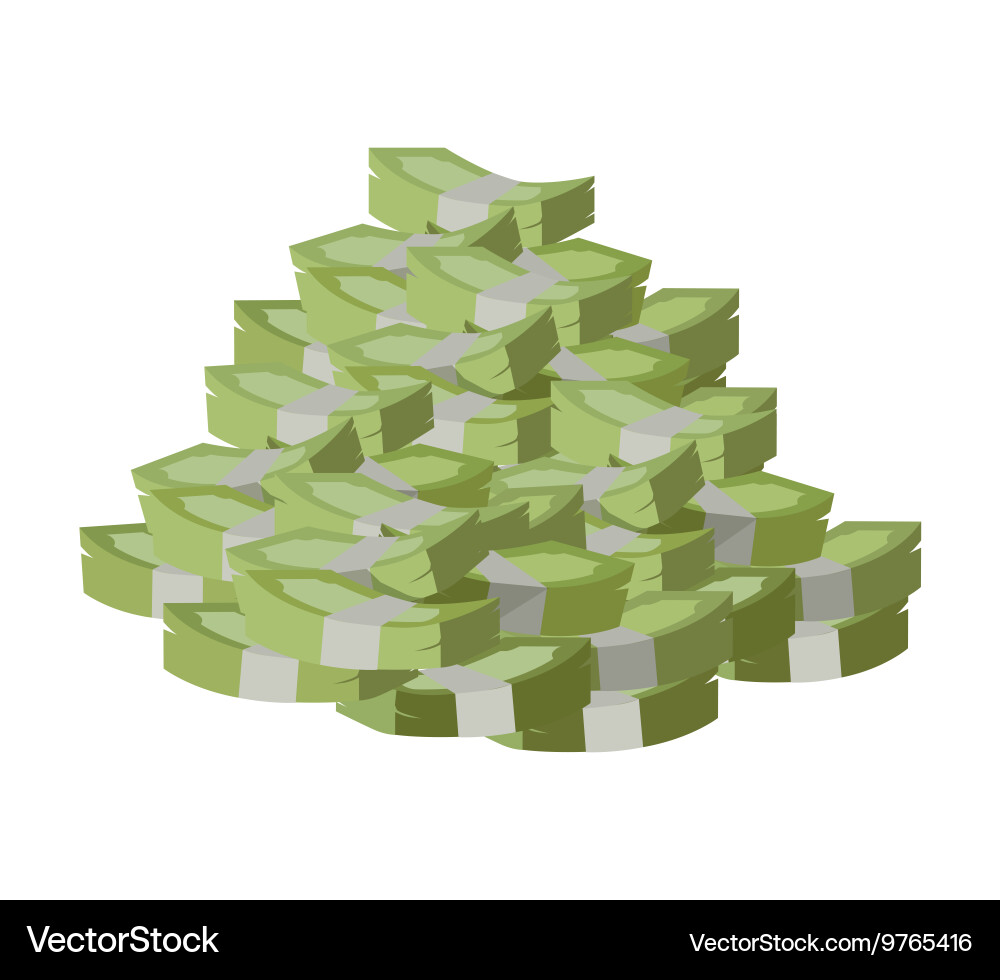 Stack of money flat design Royalty Free Vector Image