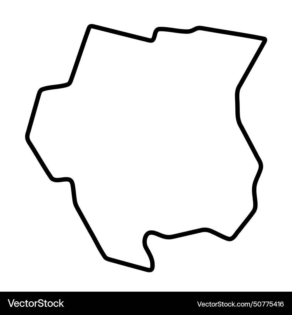 Suriname simplified outline map Royalty Free Vector Image