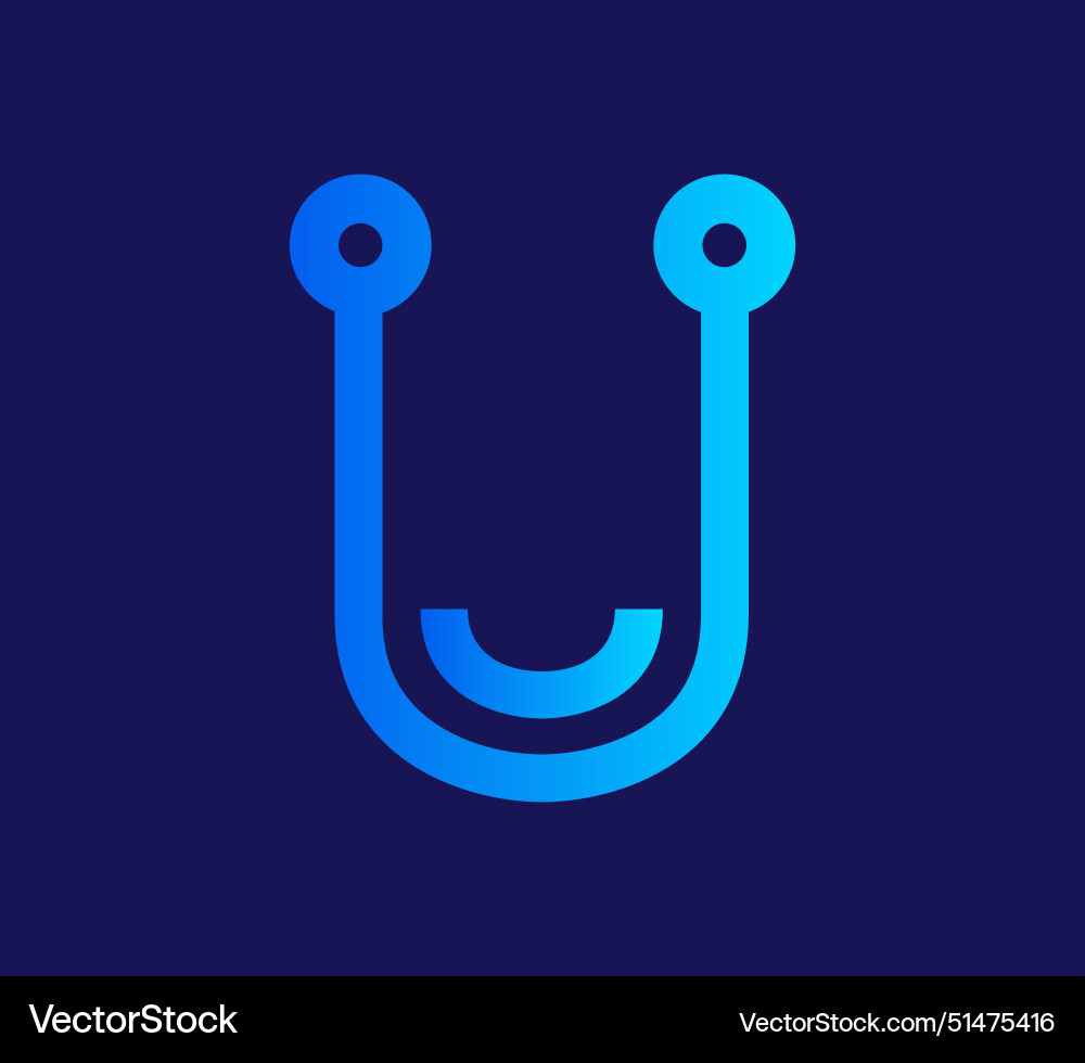 U letter tech logo Royalty Free Vector Image - VectorStock