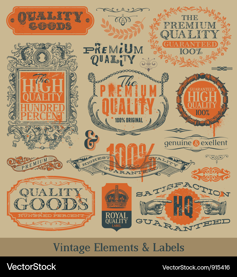 Vintage Labels & Emblems Royalty Free Vector Image
