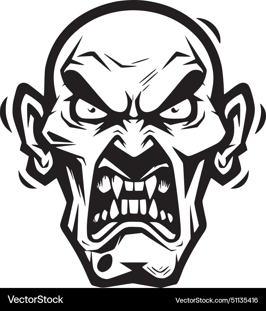 Zombie - black and white isolated icon Royalty Free Vector