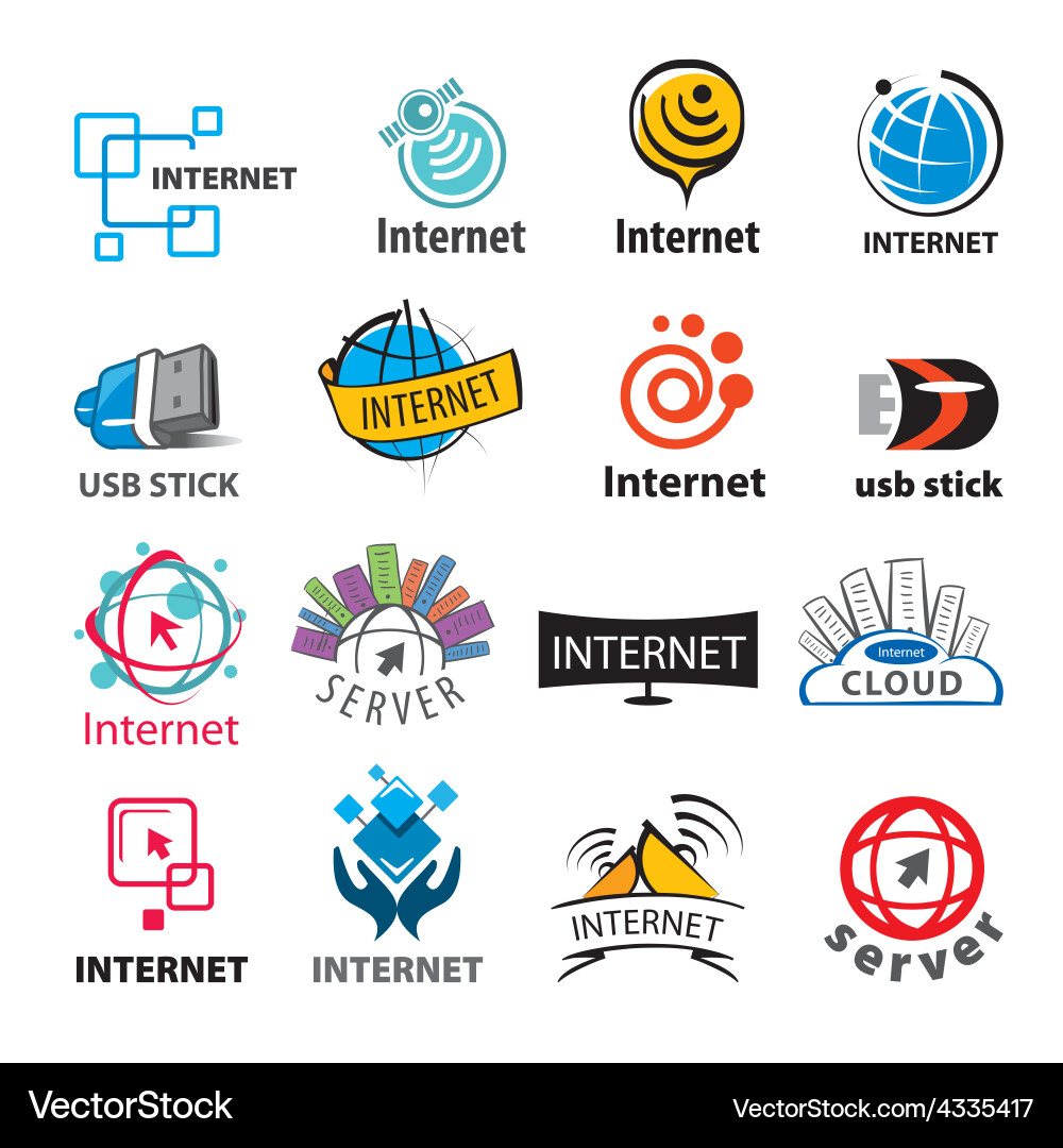 Biggest collection of logos the internet Vector Image