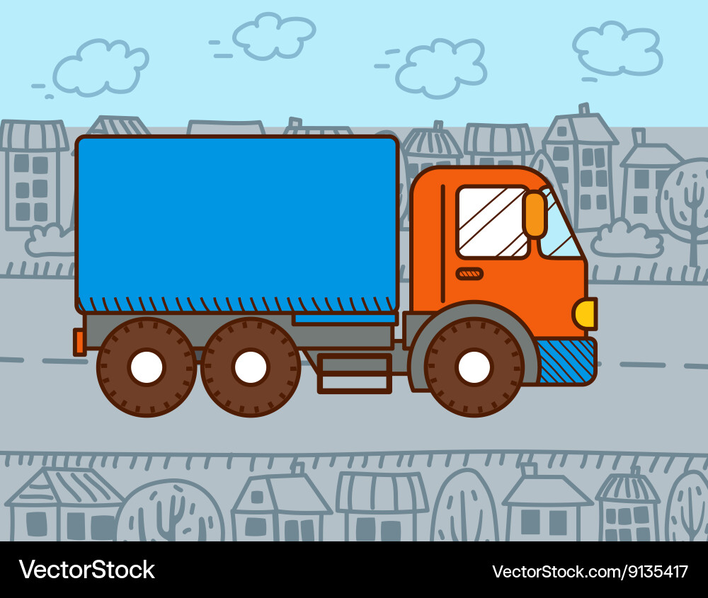 Cartoon truck Royalty Free Vector Image - VectorStock