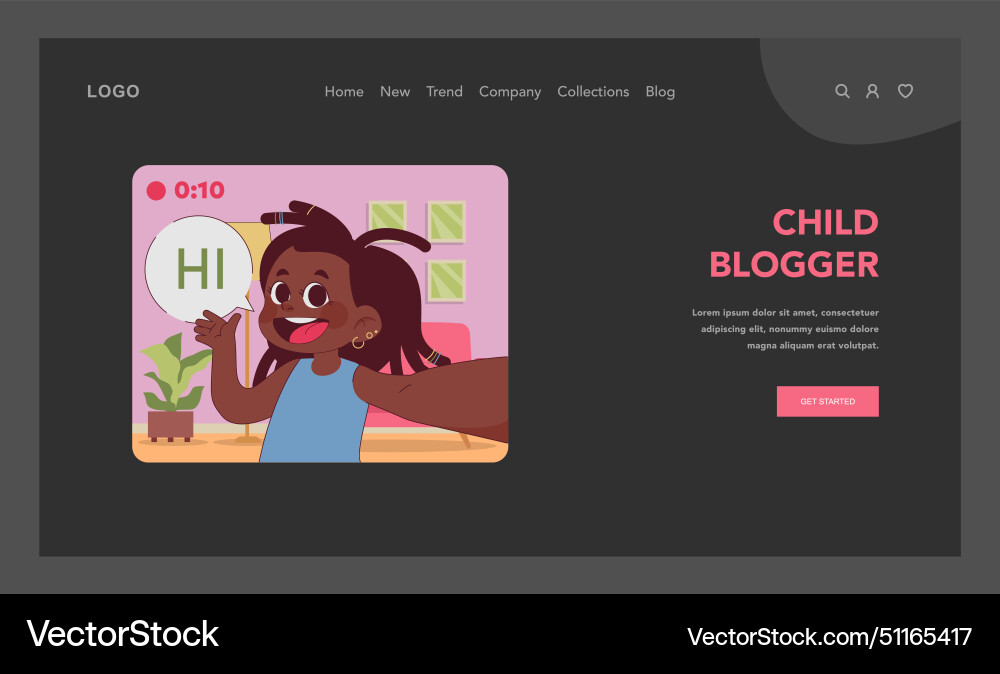 Child blogger concept Royalty Free Vector Image