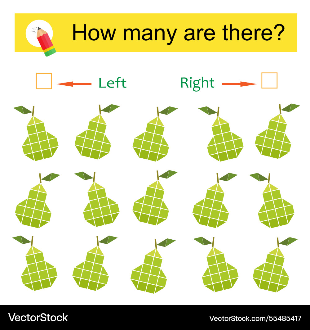 Math activity for kids developing numeracy Vector Image