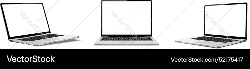 Modern laptop mockup isolated on white background Vector Image