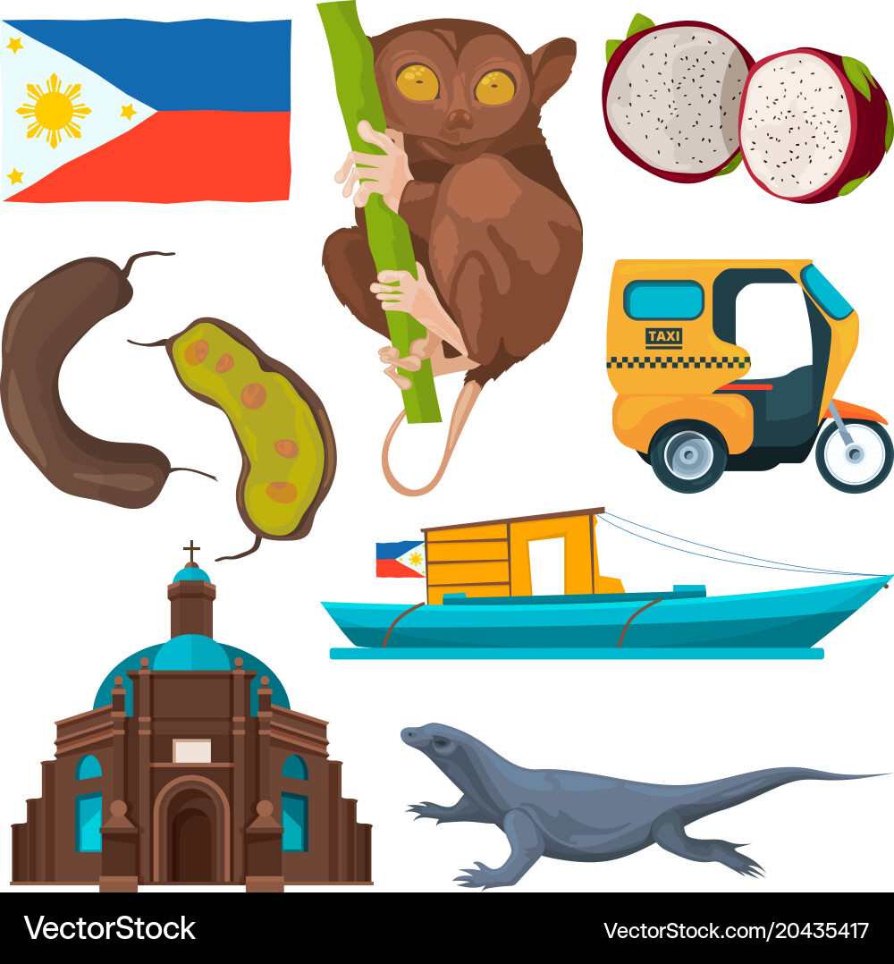 Philippines Icons & Symbols Royalty Free Vector Image