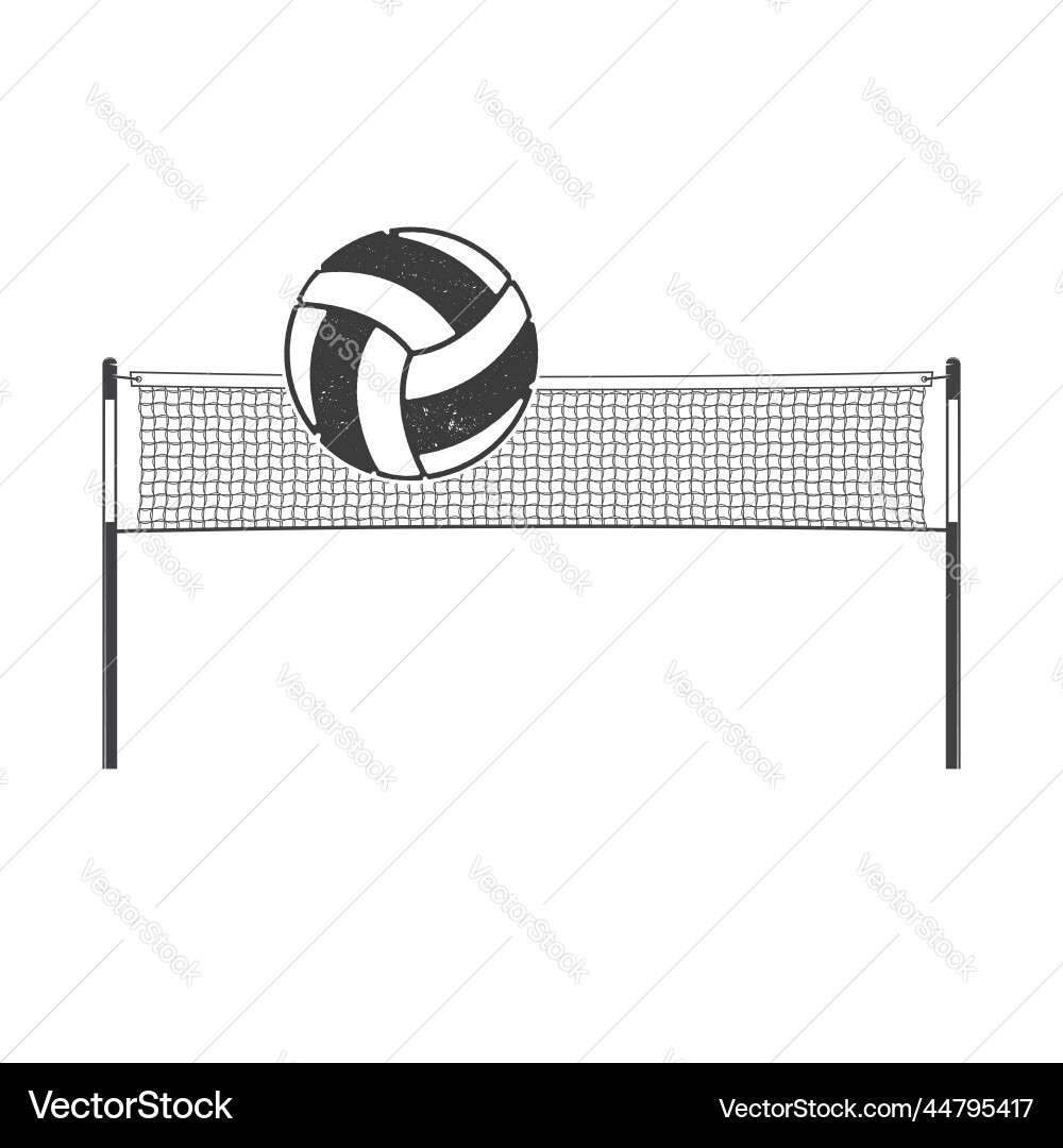 Volleyball ball flying with net Royalty Free Vector Image