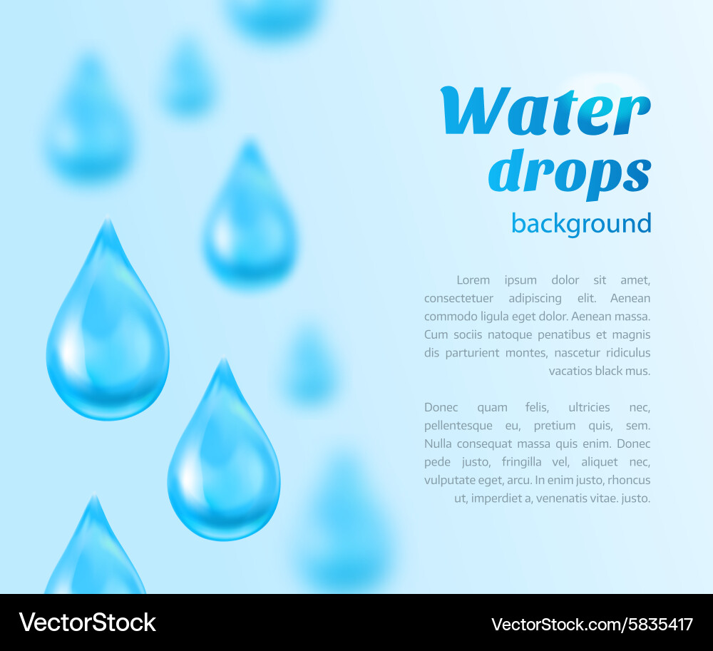 Water drops background with place for text Vector Image