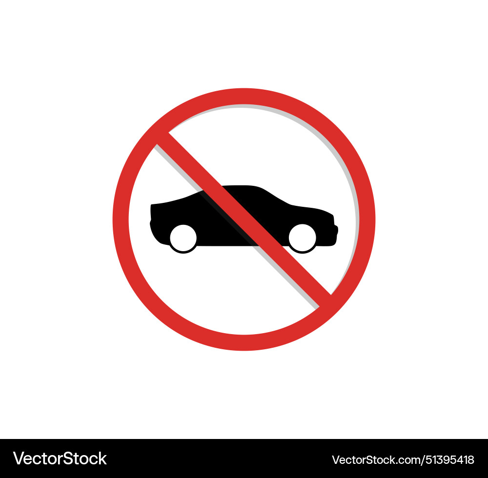 Circle prohibited sign for no car parking Vector Image