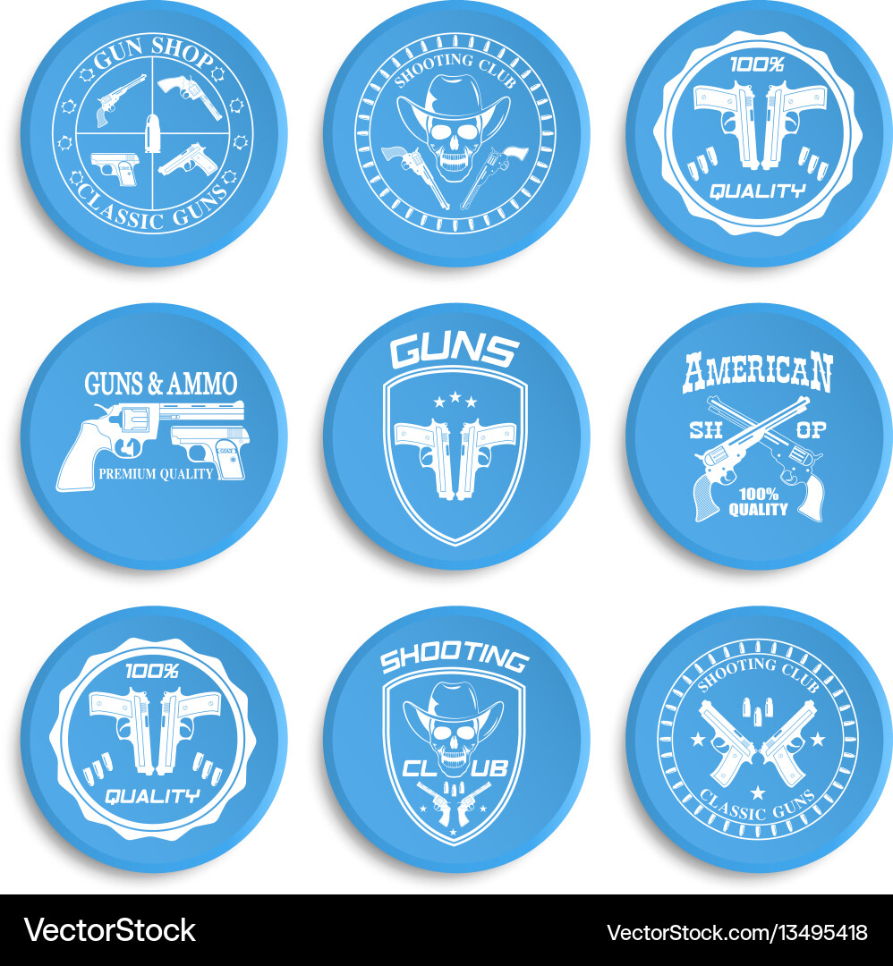Classic guns emblem with pistols Royalty Free Vector Image