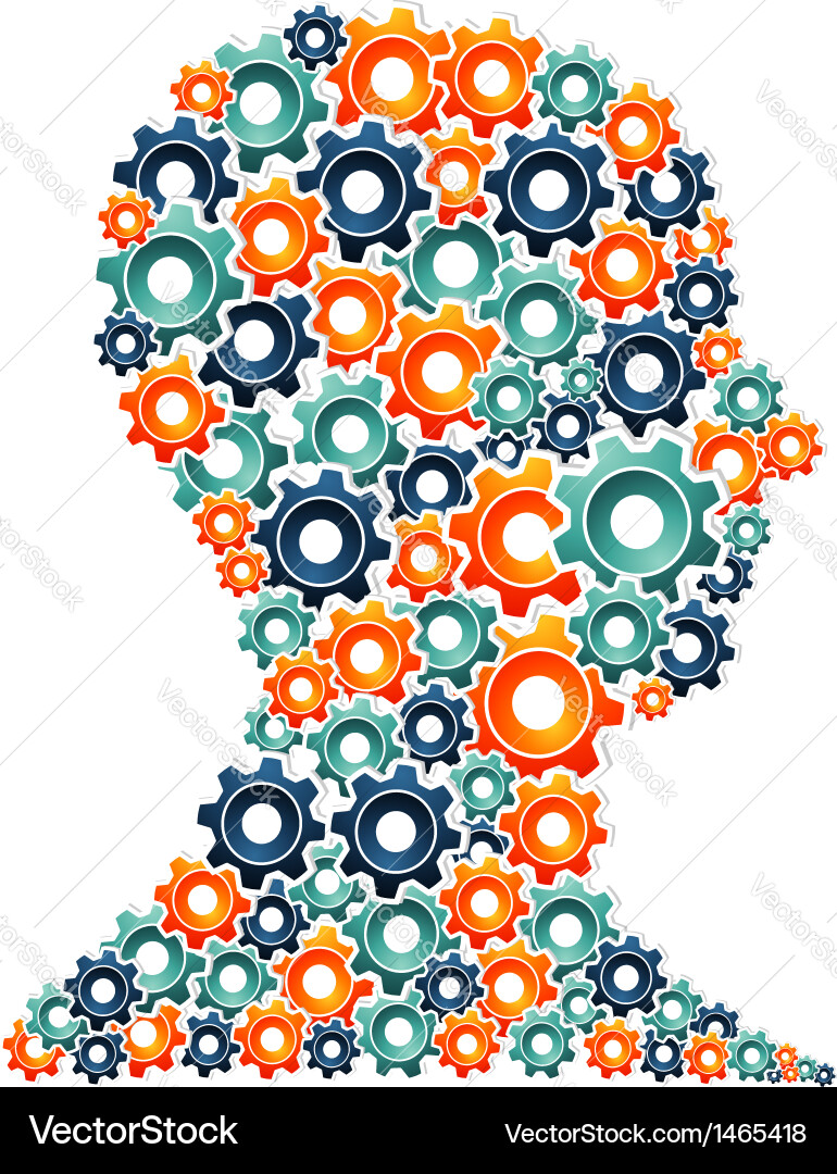 Creative thinking man concept Royalty Free Vector Image