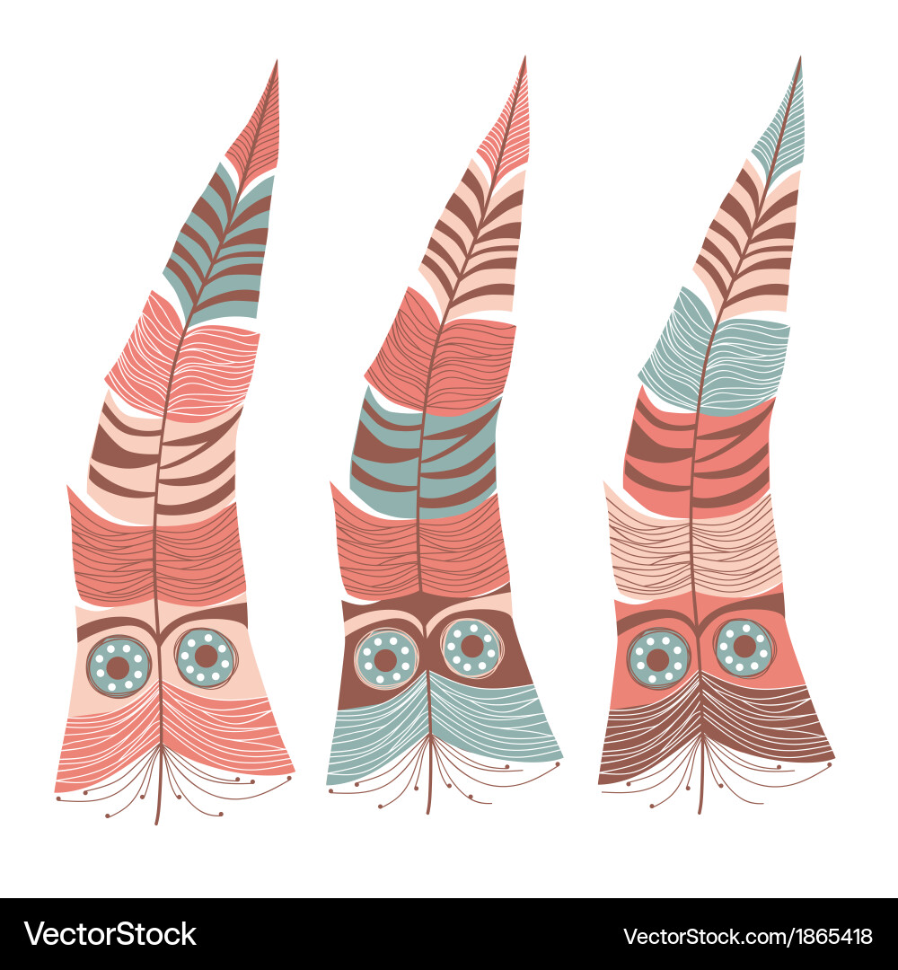 Decorative feather Royalty Free Vector Image - VectorStock
