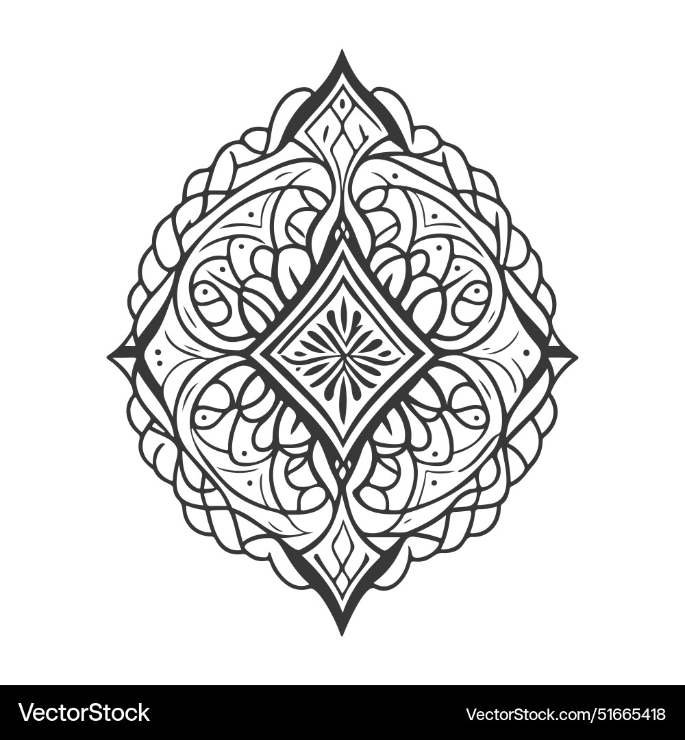Diamond pattern ornament batik design grey Vector Image