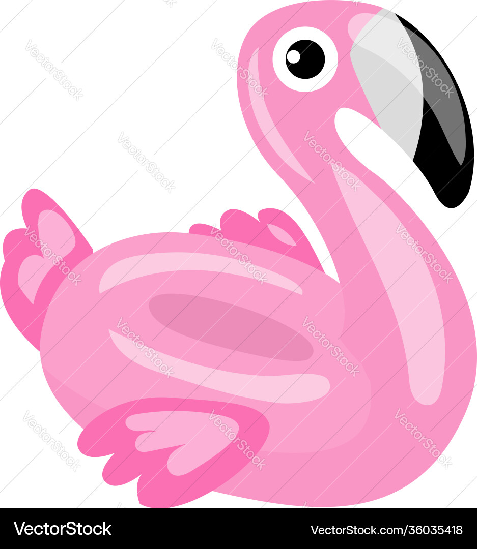 Flamingo inflatable ring icon cartoon style Vector Image