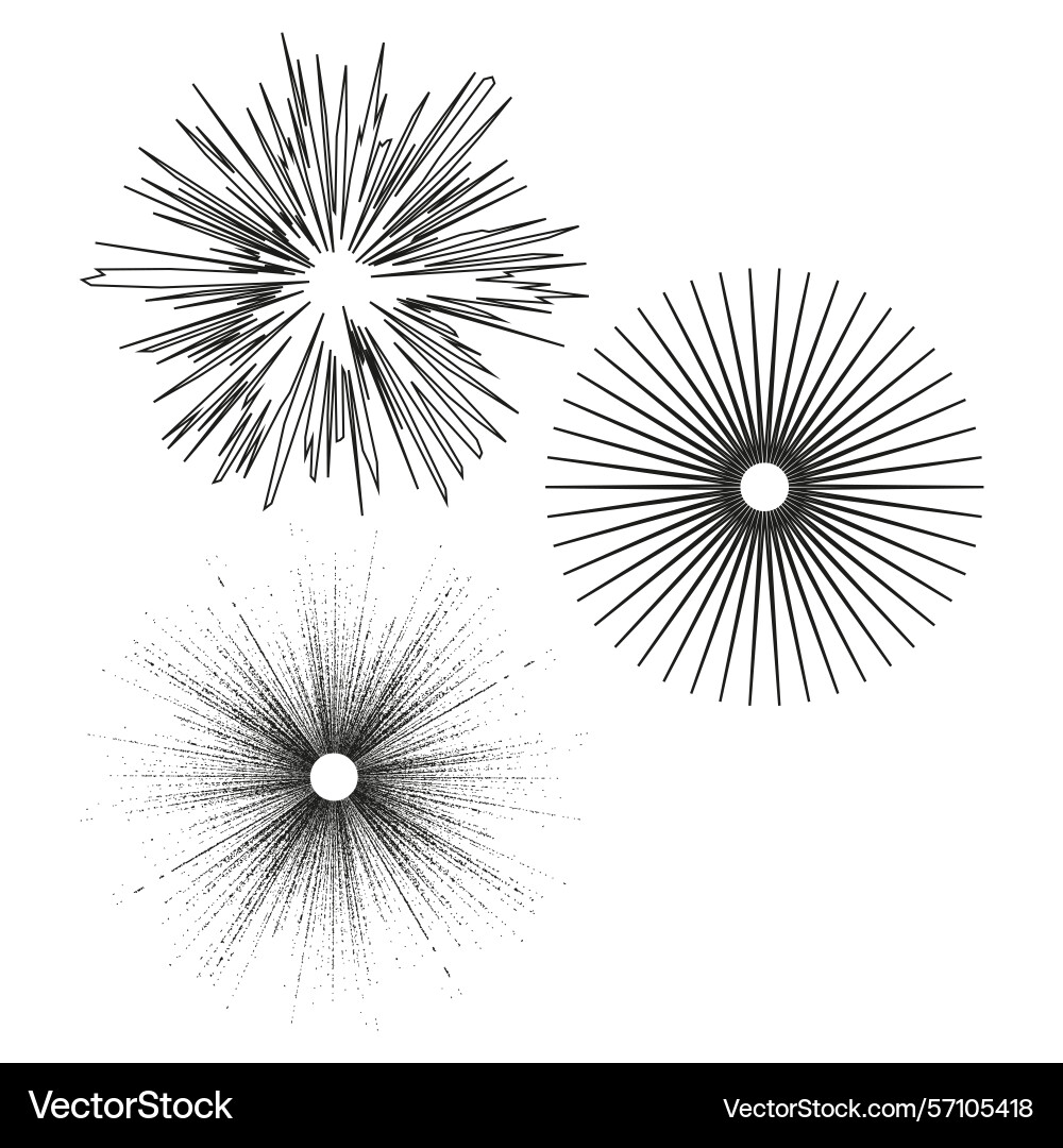 Radial star shape abstract sunburst spiky Vector Image