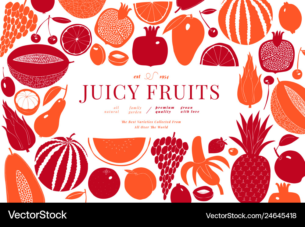 Scandinavian hand drawn fruit design template Vector Image