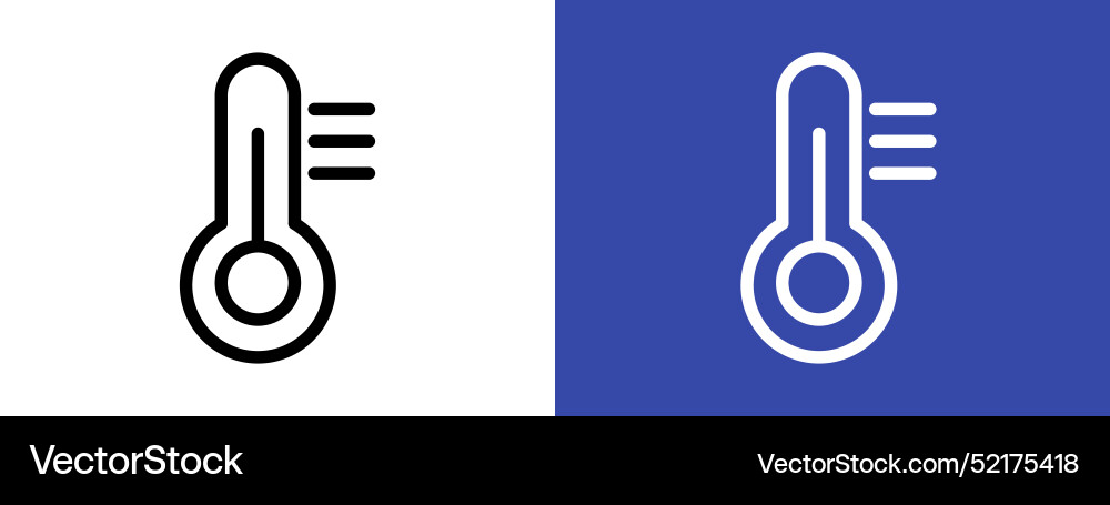 Thermometer logo sign set outline Royalty Free Vector Image