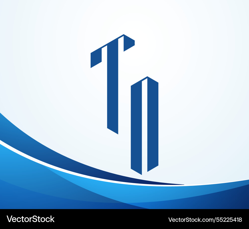 Tn alphabet letter logo design template elements Vector Image