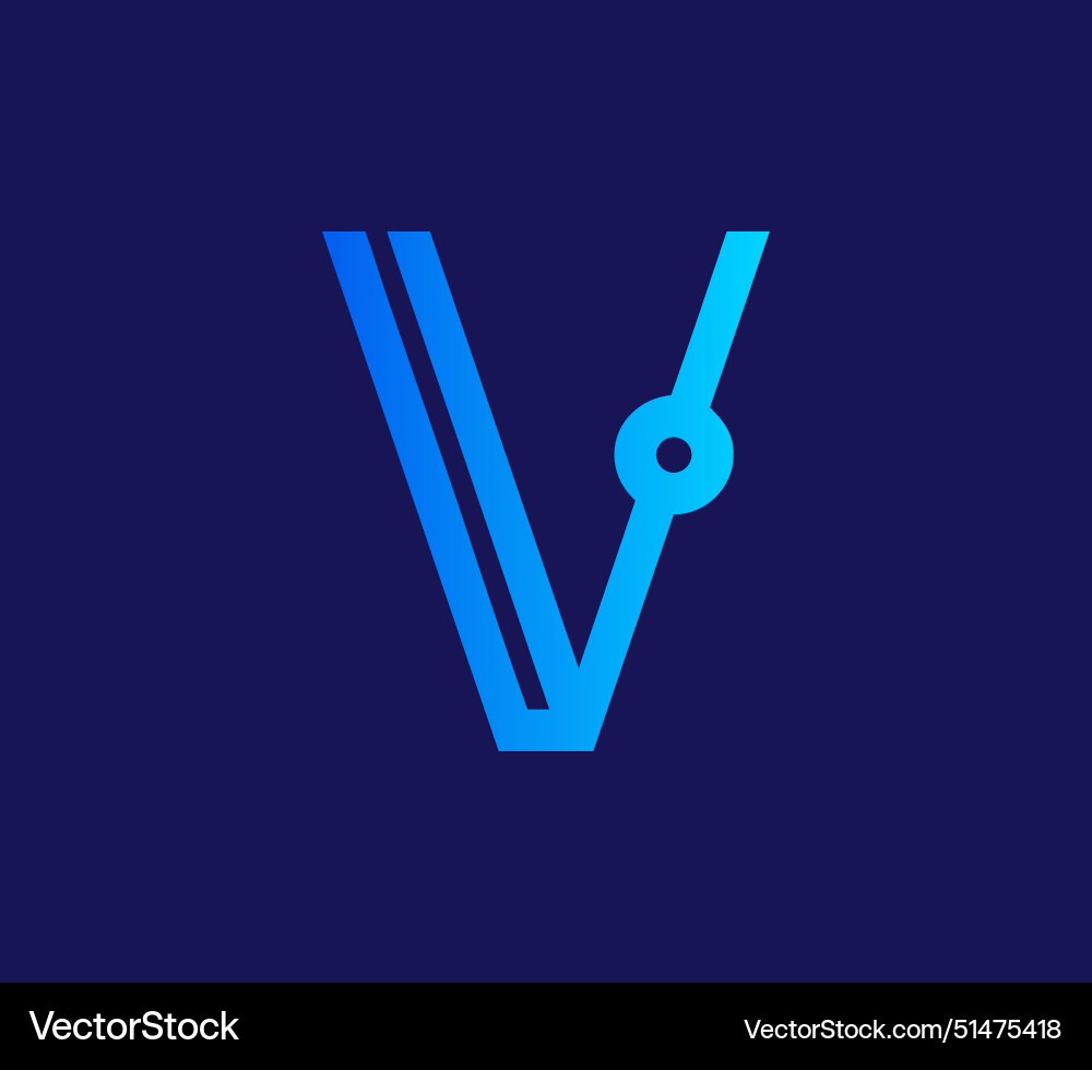 V letter tech logo Royalty Free Vector Image - VectorStock