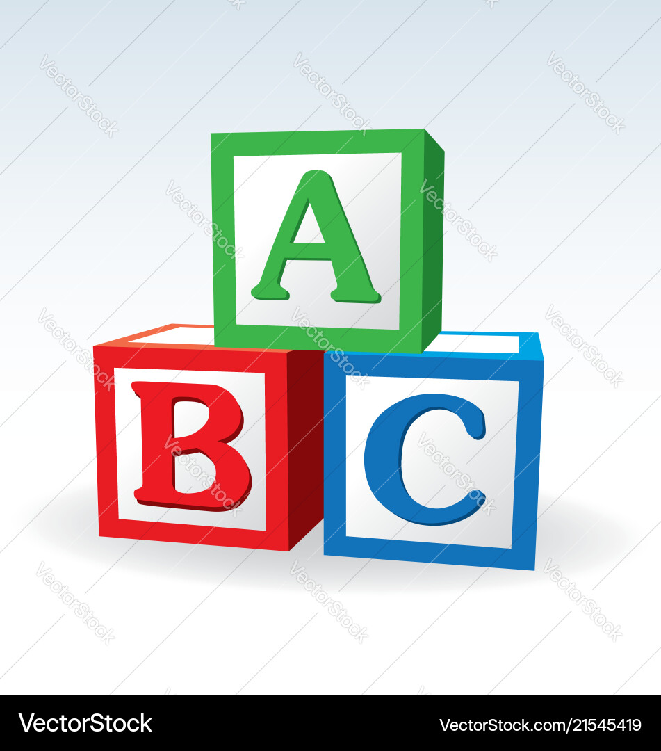 Abc letter blocks Royalty Free Vector Image - VectorStock
