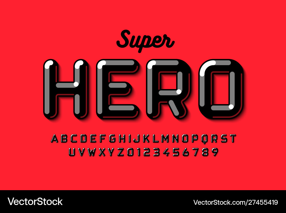 Comics super hero style font alphabet letters Vector Image