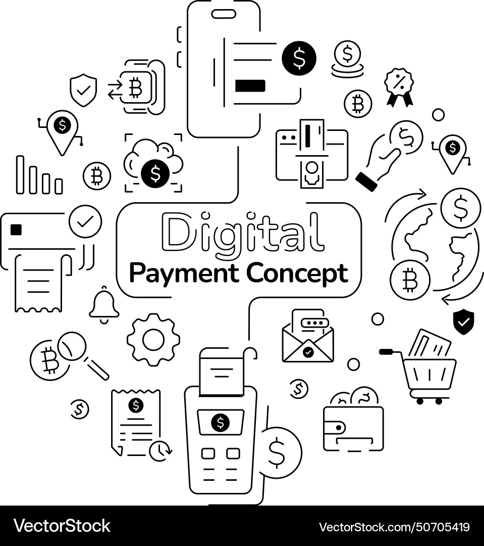 Digital payment Royalty Free Vector Image - VectorStock