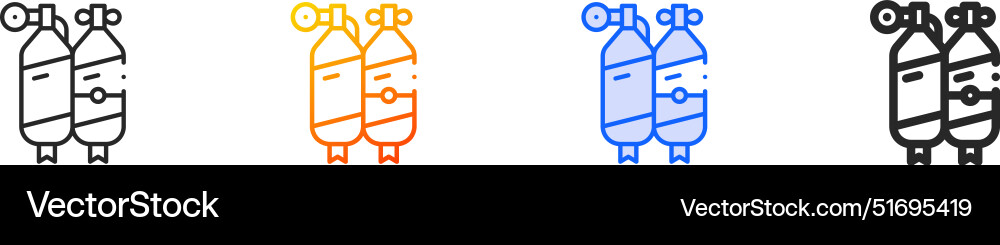 Diving iconthin linear gradient blue stroke Vector Image