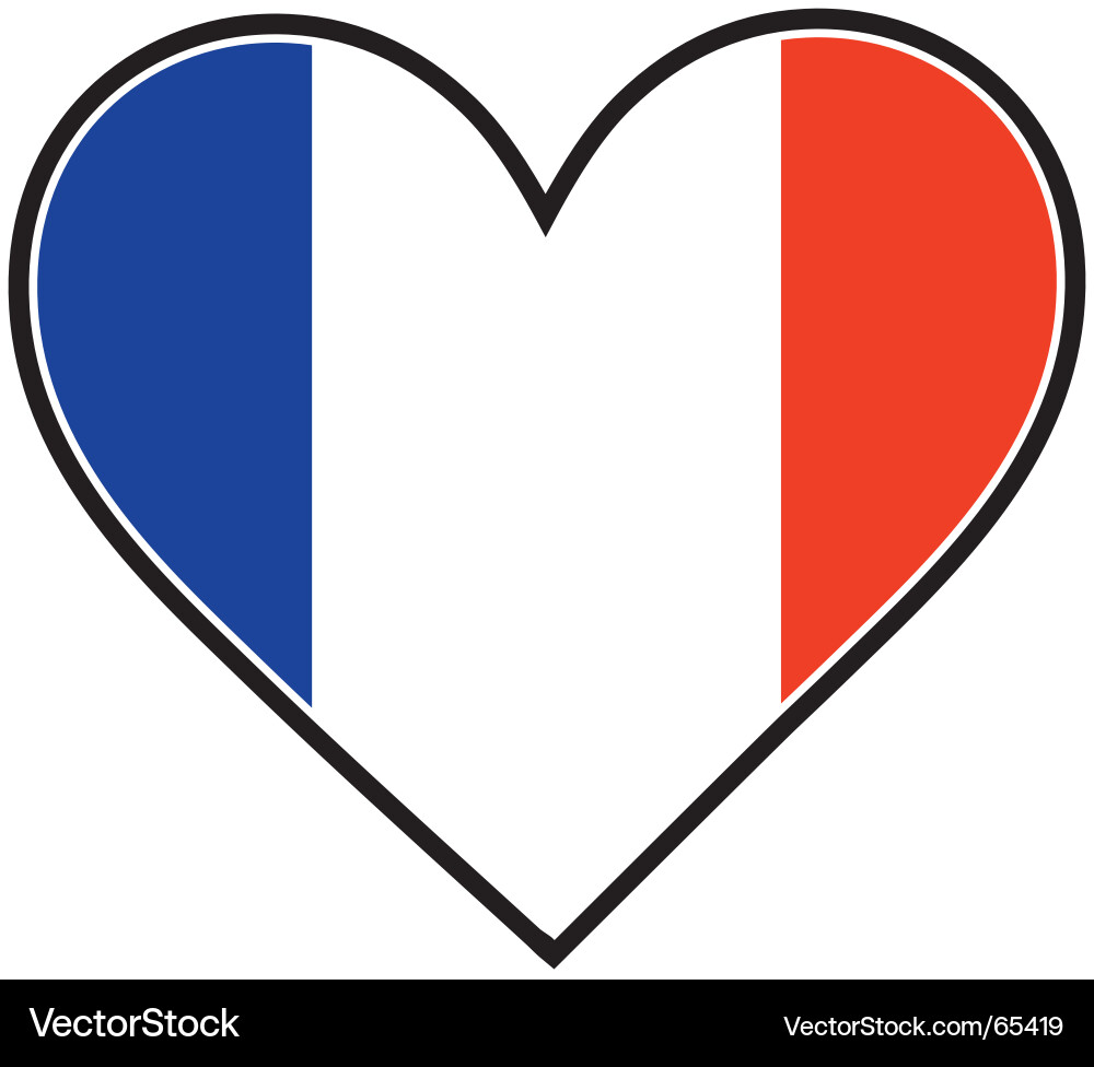 French heart flag Royalty Free Vector Image - VectorStock