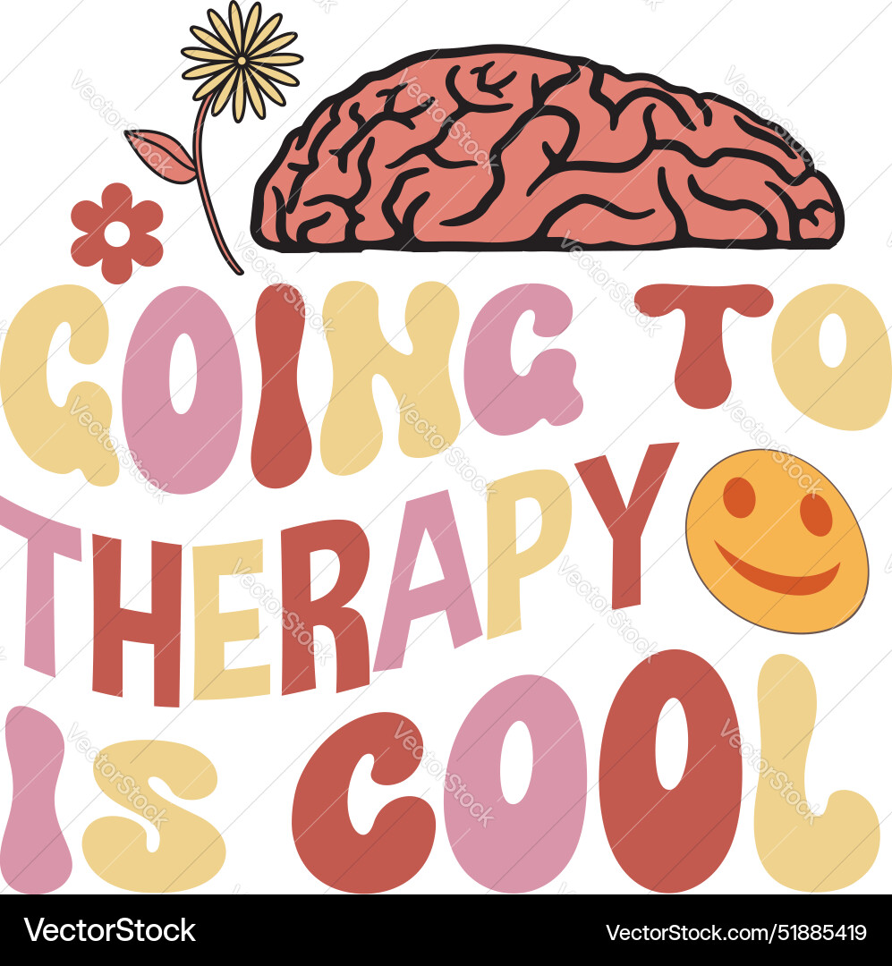 Going to therapy is cool svg mental Royalty Free Vector