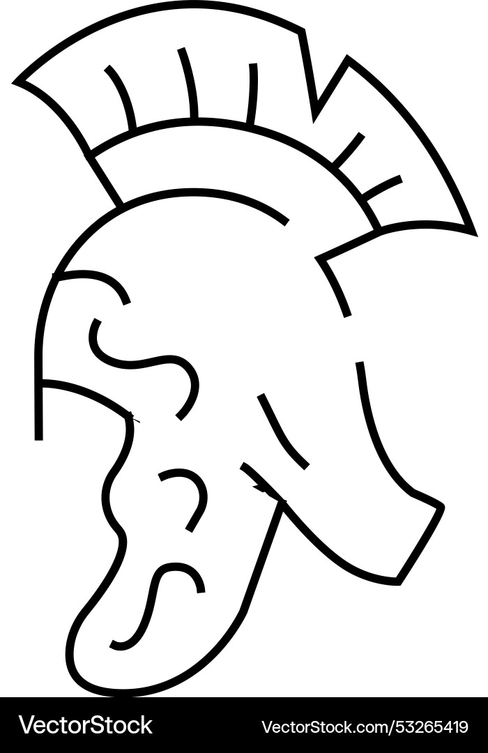 Helmet sparta warrior line icon Royalty Free Vector Image