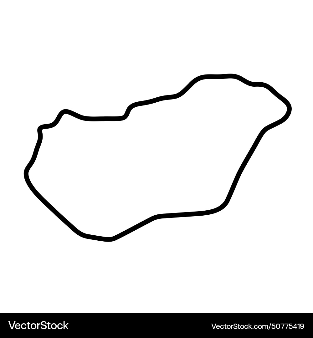 Hungary simplified outline map Royalty Free Vector Image