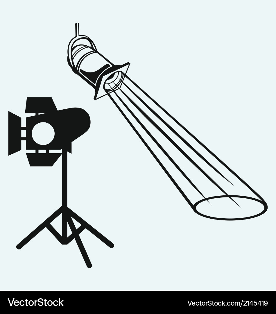 Overhead lights with beam Royalty Free Vector Image