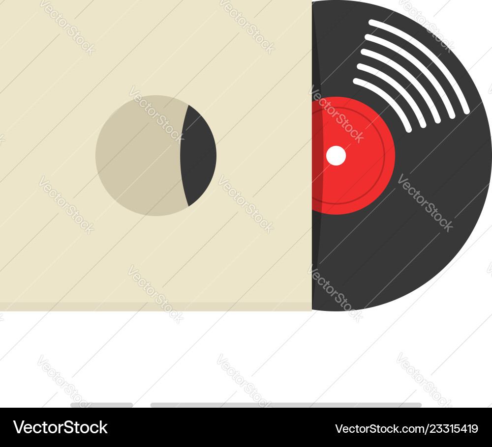 Record album icon isolated flat vinyl Royalty Free Vector