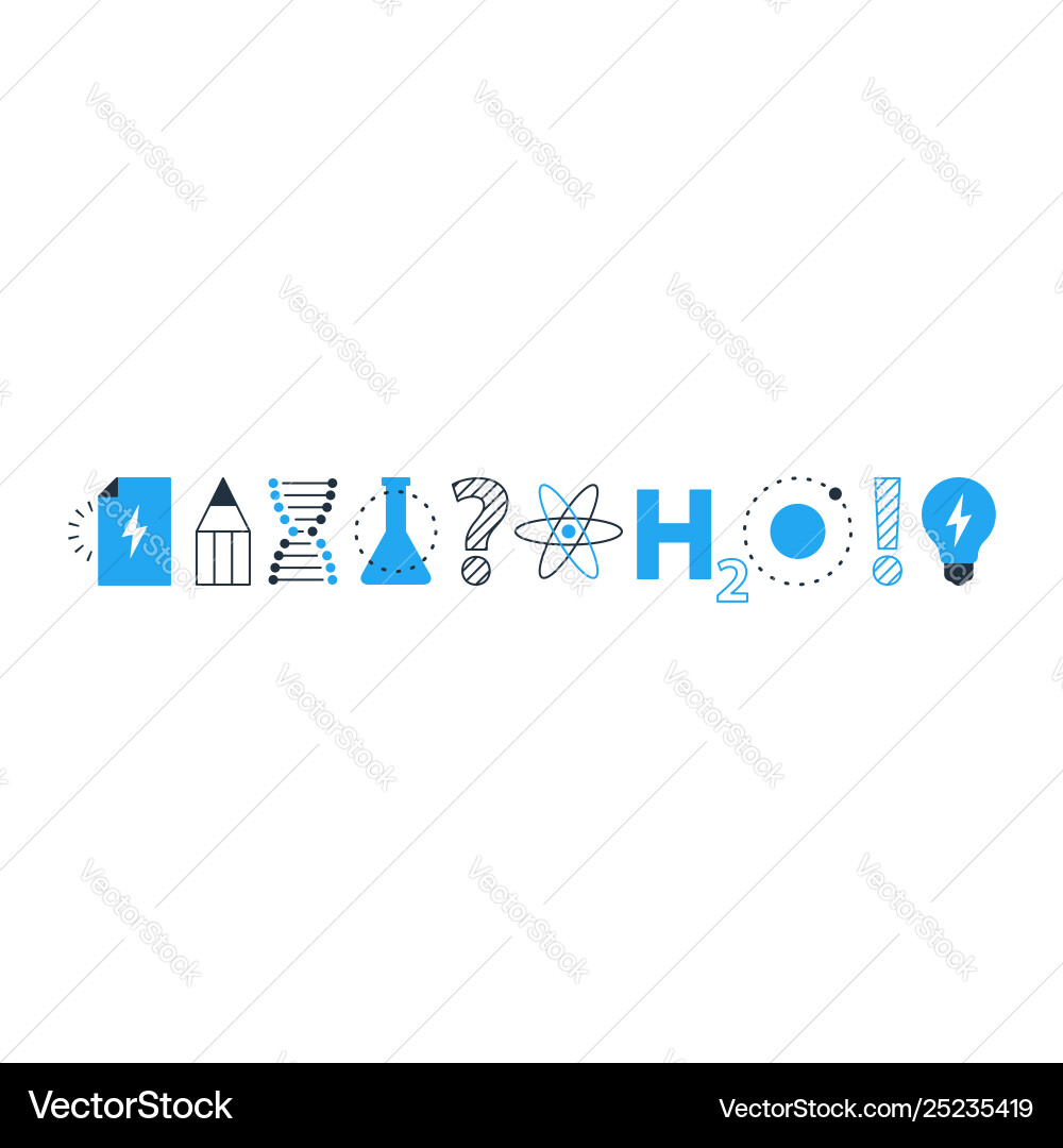 Scientific research science education icons set Vector Image