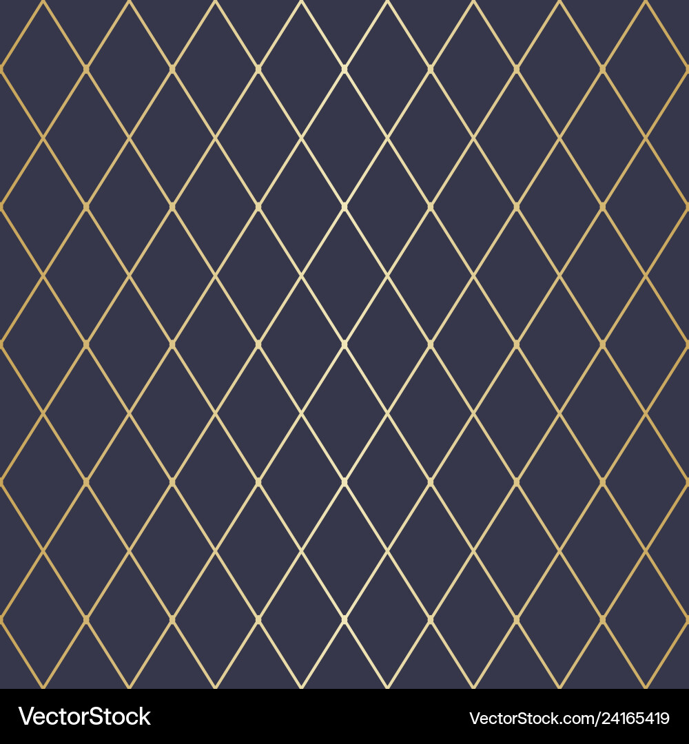 Seamless dark blue and gold geometric pattern Vector Image