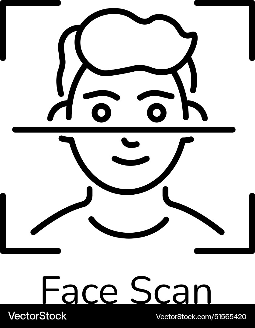 Face scan Royalty Free Vector Image - VectorStock