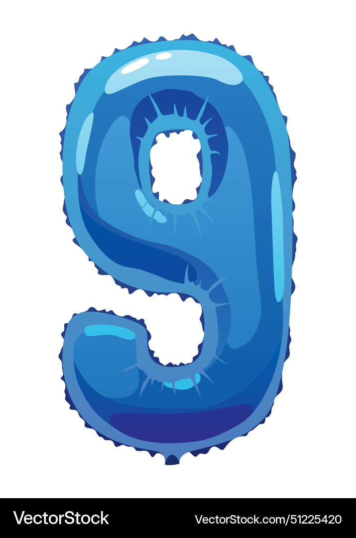 Helium blue balloons number realistic design Vector Image