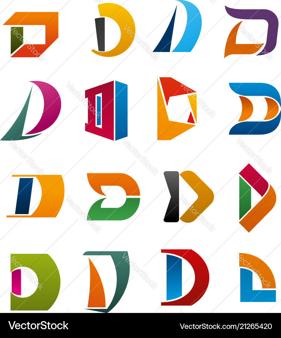 Letter d icon for corporate identity Royalty Free Vector